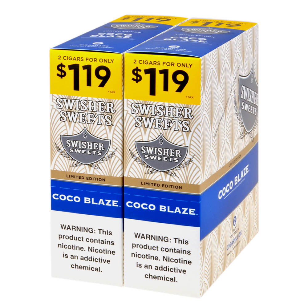 Swisher Sweets Coco Blaze Cigarillos 30 Packs of 2 Cigars – A2Z Tobacco