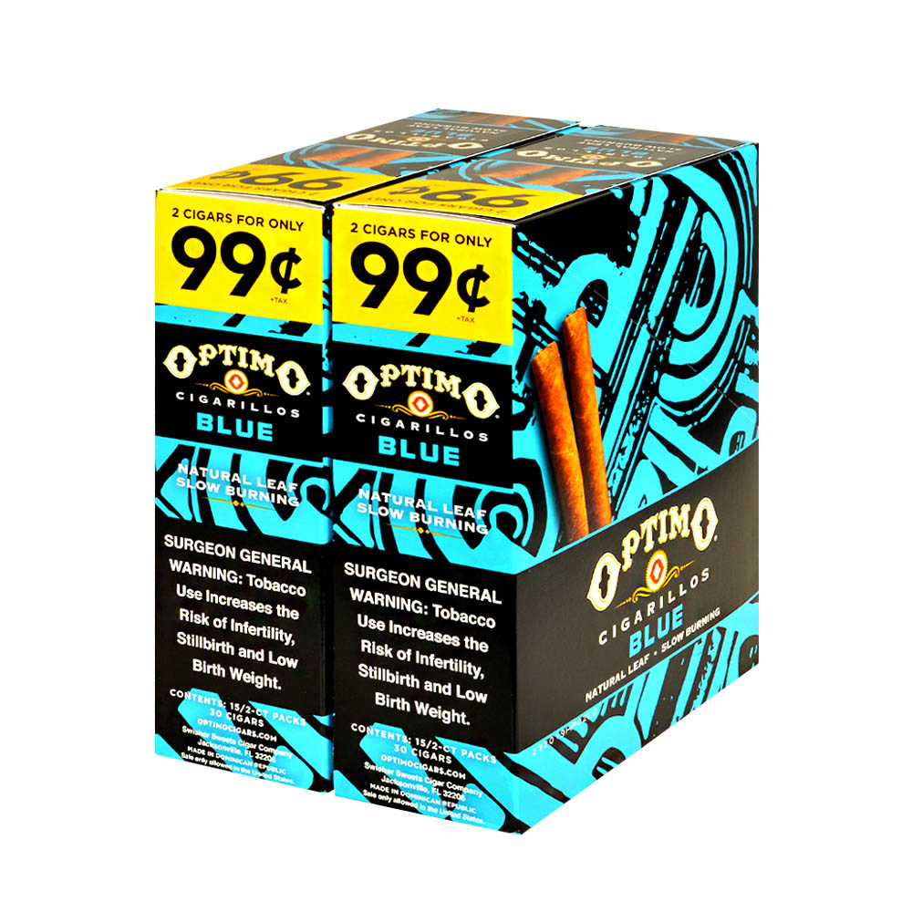 Optimo Cigarillos 30 Pouches of 2 Blue – A2Z Tobacco