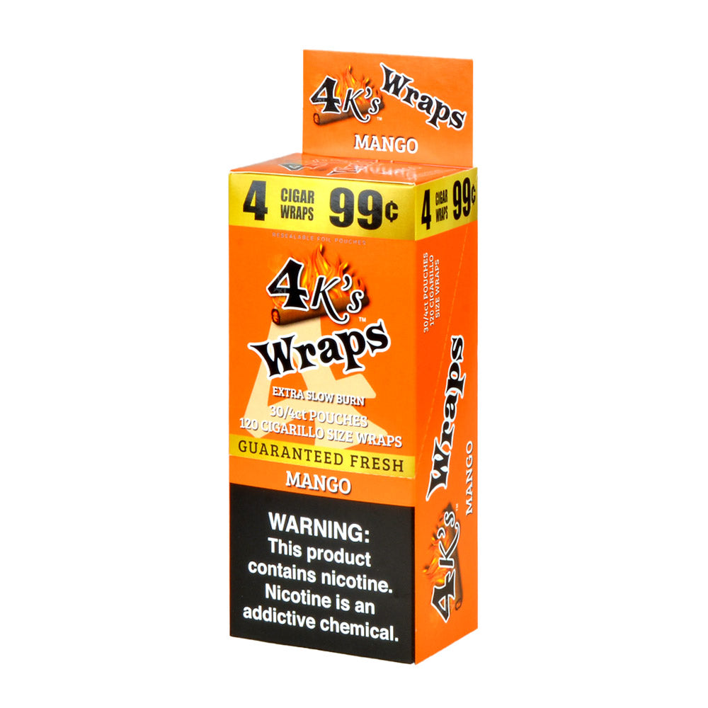 4 Kings Wraps 4 for 99c 30 pack of Mango – A2Z Tobacco