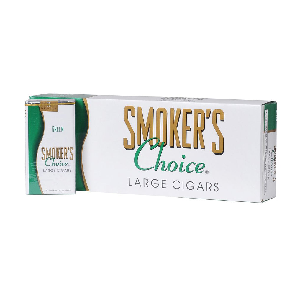 Smoker's Choice Menthol Green Filtered Cigars 10 Packs of 20 – A2Z Tobacco